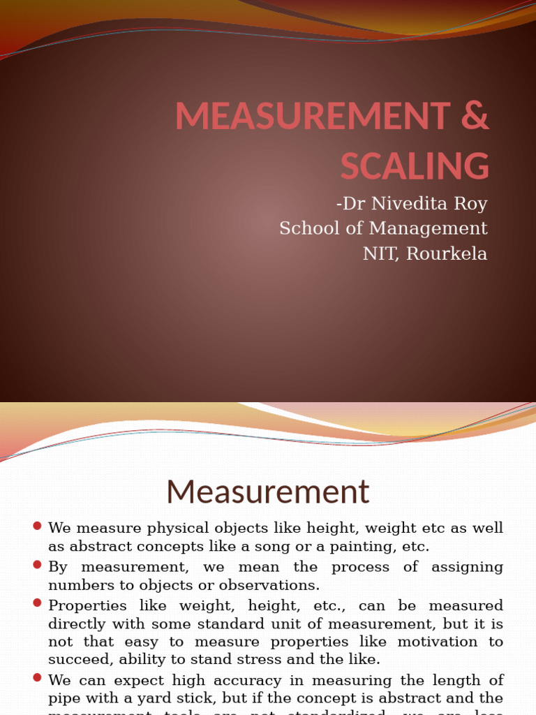 Module 3 - Measurement and Scaling | PDF | Level Of Measurement | Validity (Statistics)