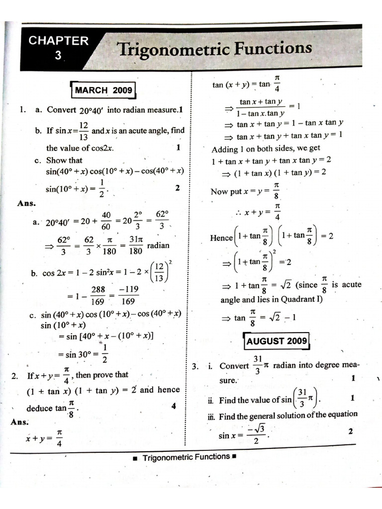 Trigonometric Functions | PDF