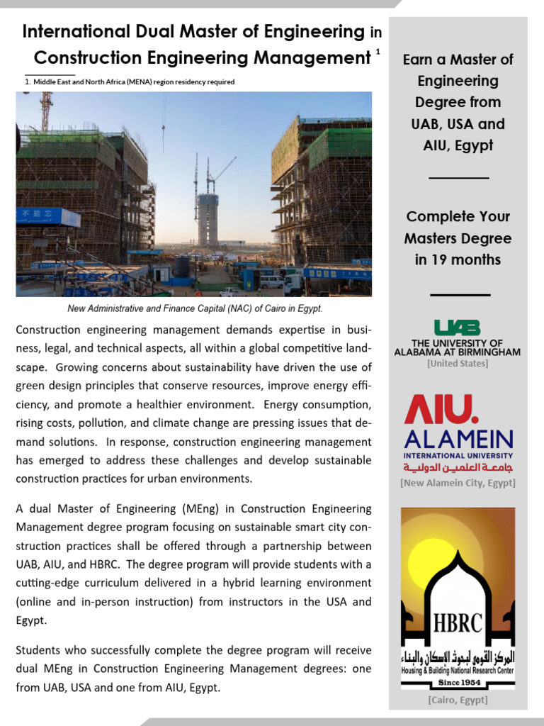 Meng-Cem Dual Degree-Informational Brochurev10cv | PDF | Sustainable Design