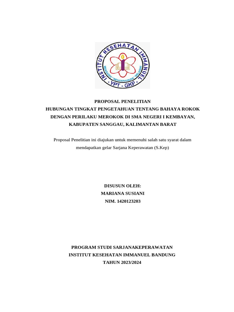Proposal Penelitian - Mariana Susiani - 1420123203 Revisi 3 | PDF ...