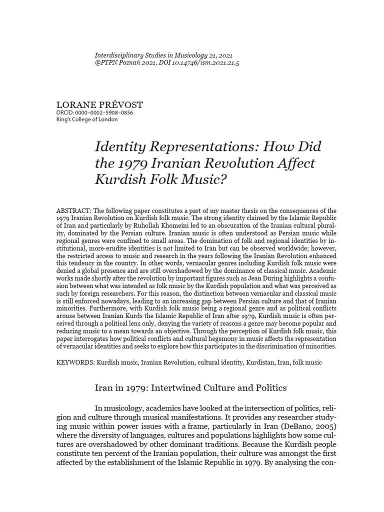 How Did The 1979 Iranian Revolution Affect Kurdish Folk Music | PDF ...