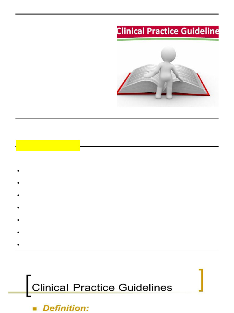 Clinical Practice Guidlines | PDF | Systematic Review | Evidence Based ...
