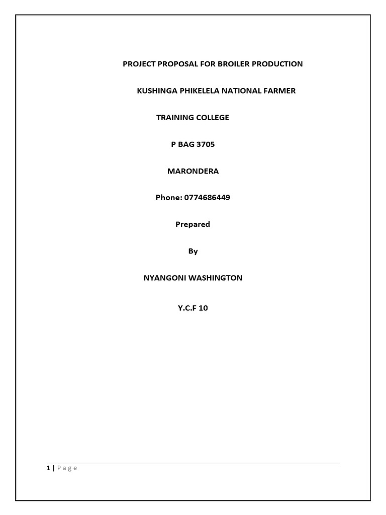 Broiler Typical Proposal | PDF | Broiler | Economies