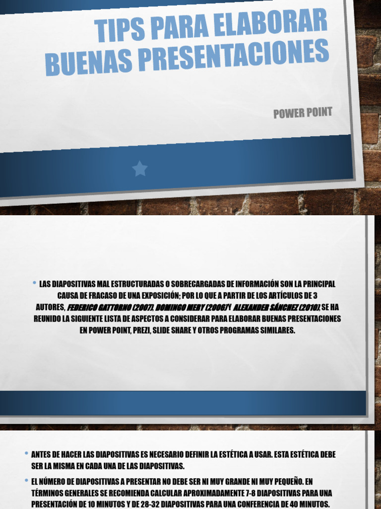 Tips para Elaborar Buenas Presentaciones | PDF