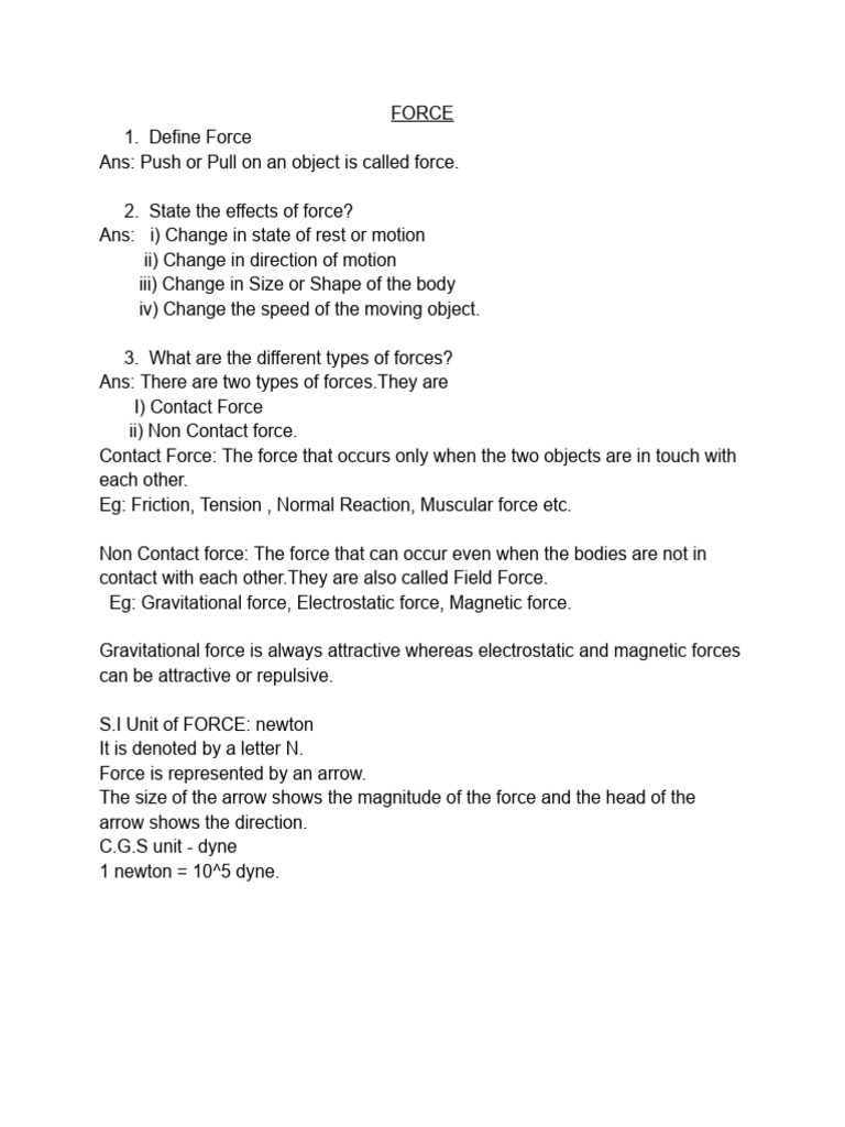 FORCE | PDF | Force | Friction