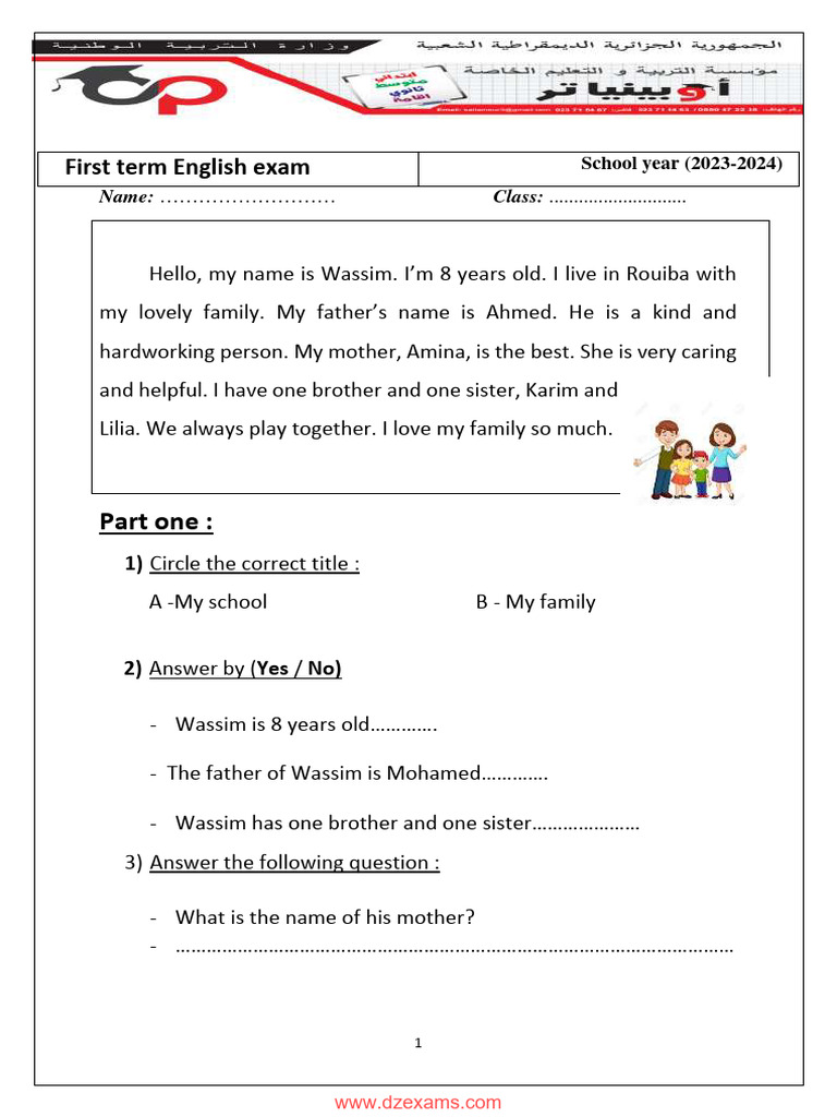 Dzexams 3ap Anglais 288226 | PDF