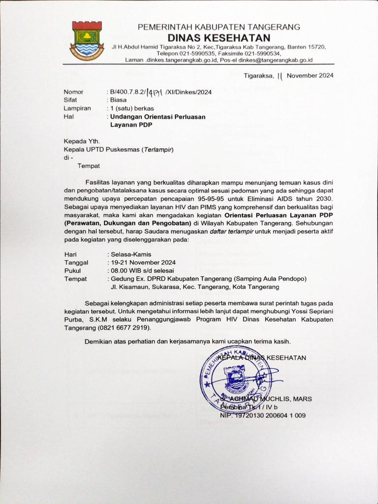 undangan orientasi perluasan layanan PDP | PDF