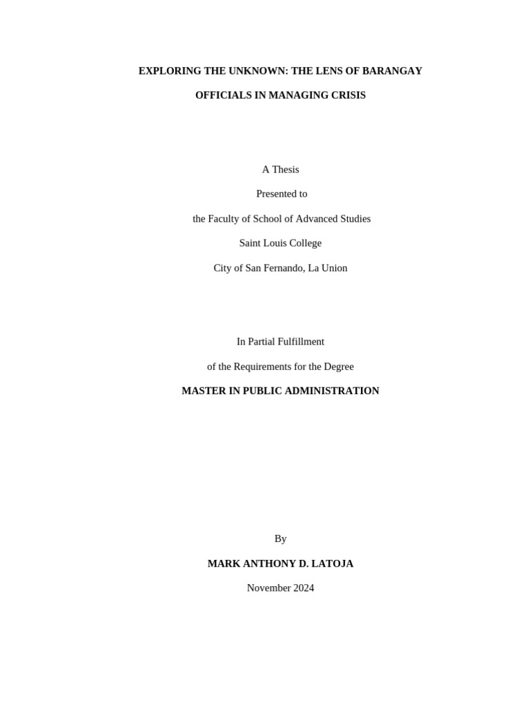 LATOJA FINAL PAPER - 112024 Edited 1 | PDF | Qualitative Research | Data