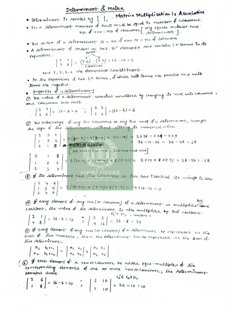 Matrices And Determinant Pdf Functional Analysis Mathematical Analysis