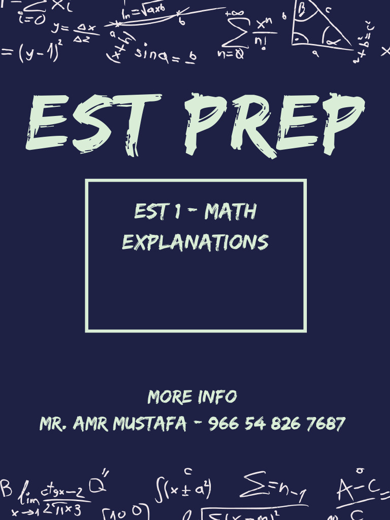 EST Math Exam Prep Guide | PDF | Function (Mathematics) | Multiple Choice