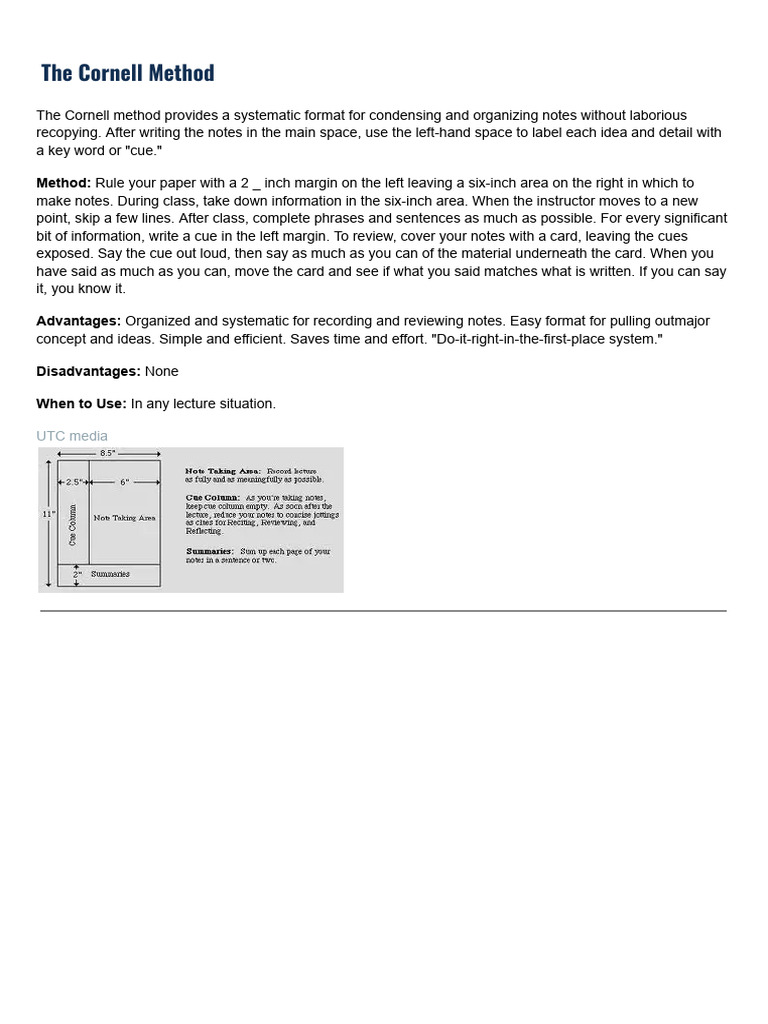 The Cornell Method Pdf Career And Growth
