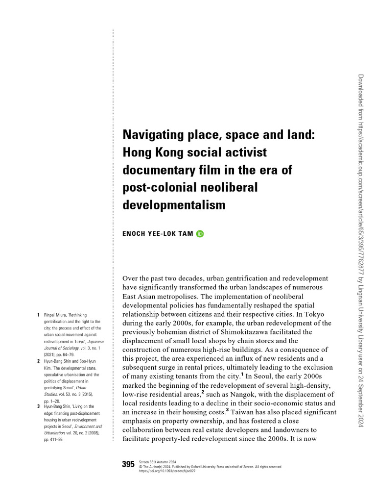 Navigating Place, Space and Land: Hong Kong Social Activist Documentary ...