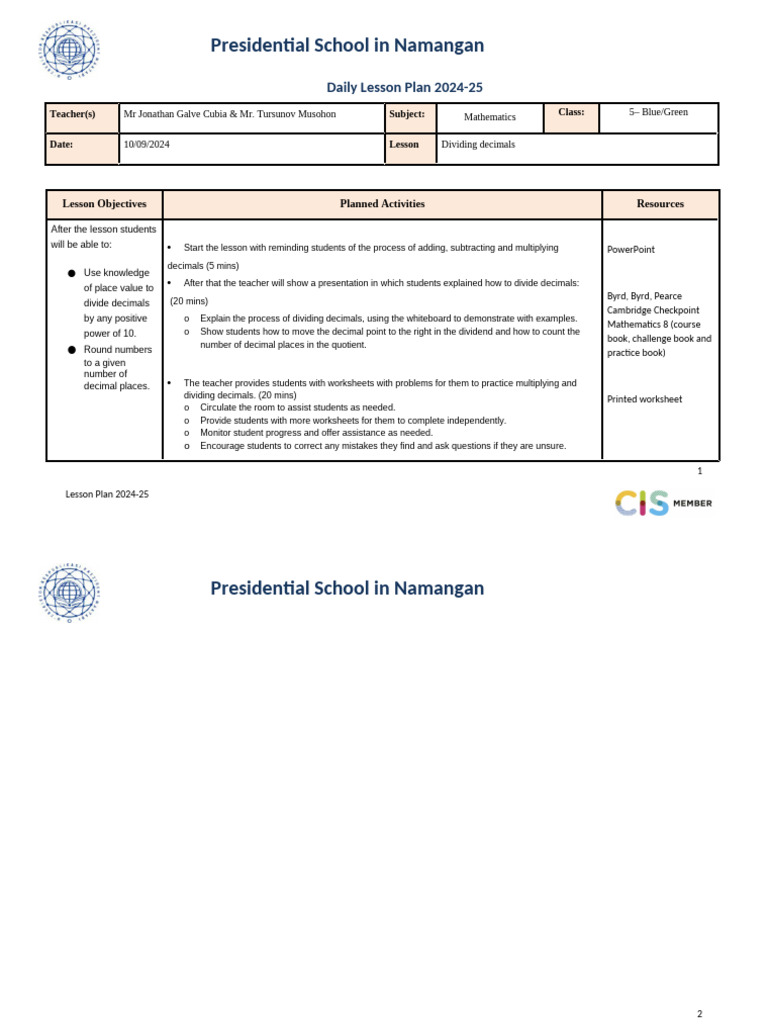 LP Maths 5 - September 10, 2024 | PDF | Elementary Mathematics | Numbers