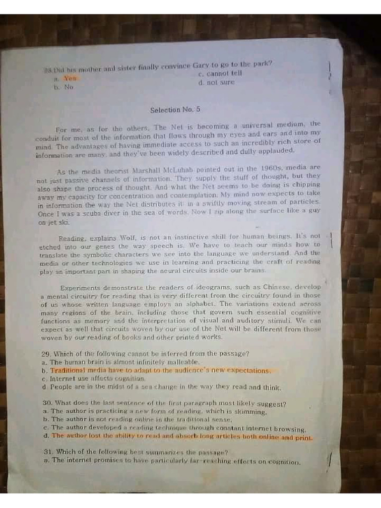CET Reviewer in Any Type of Colleges | PDF