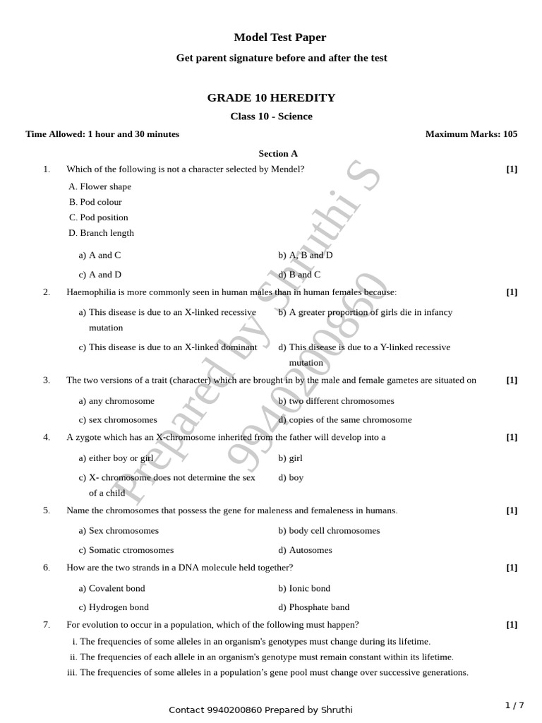 Grade 10 Heredity | PDF | Dominance (Genetics) | Heredity
