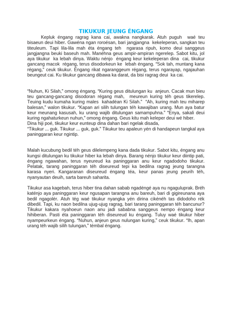 Tikukur Jeung Éngang | PDF