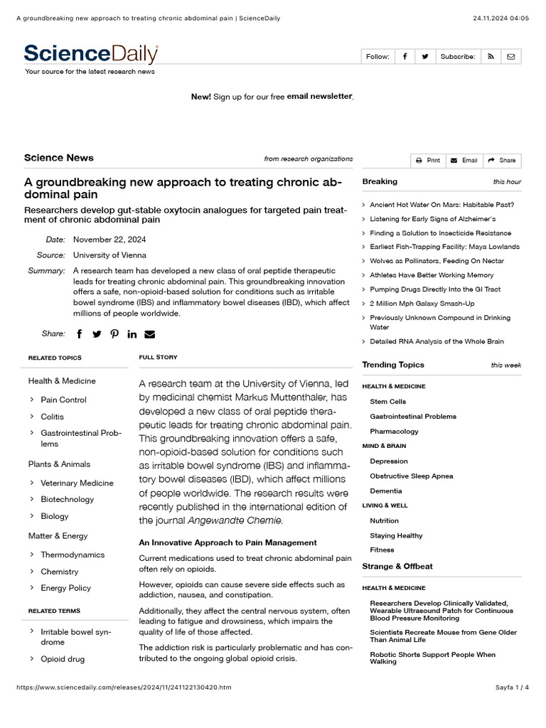 A Groundbreaking New Approach To Treating Chronic Abdominal Pain ...
