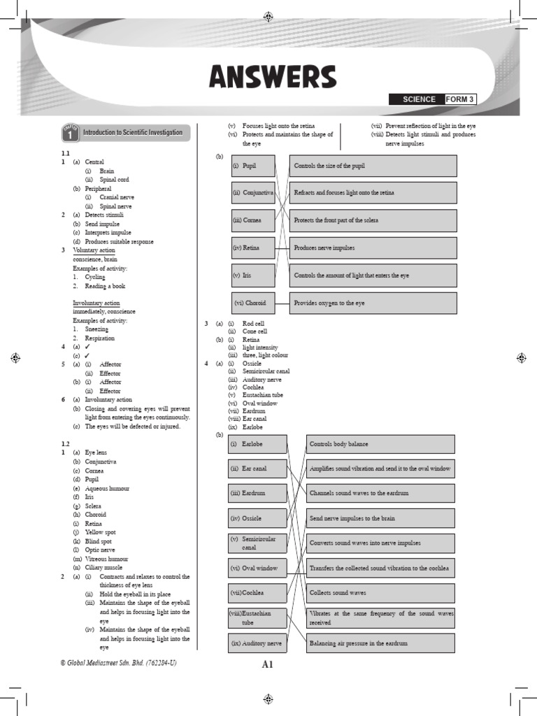 Form 3 Science Textbook Answers | PDF | Respiratory System | Heart