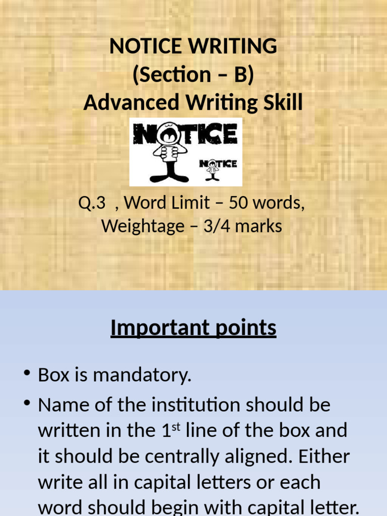 Notice Writing | PDF | Language Mechanics | Grammar