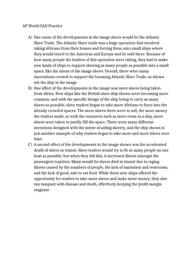 AP World SAQ Practice | PDF