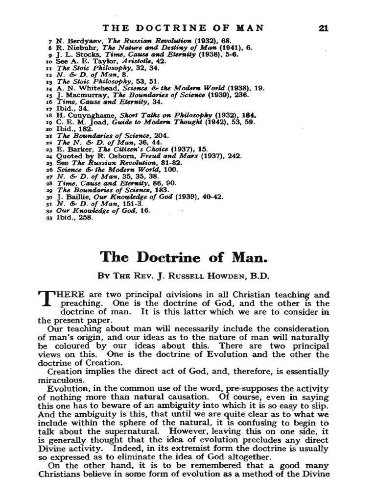 The Doctrine of Man | PDF | Soul | Logos (Christianity)