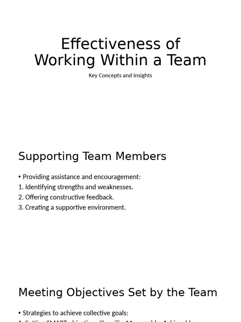 Effectiveness of Working Within A Team | PDF | Career & Growth | Business