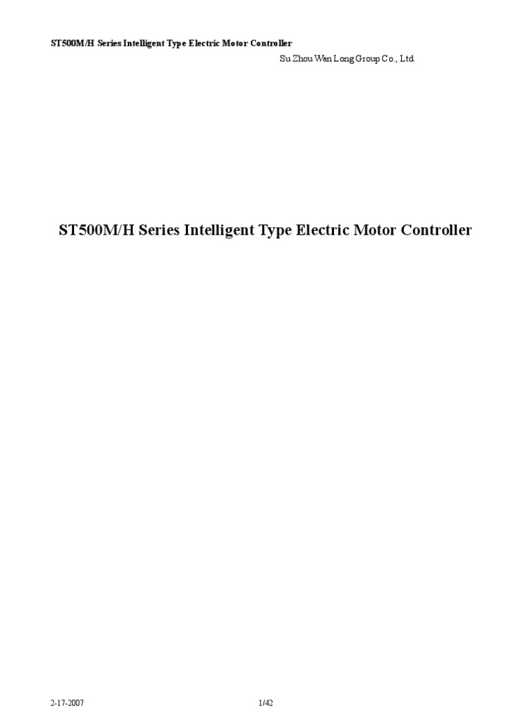 ST500 MH For LT Motor | PDF | Relay | Power Supply