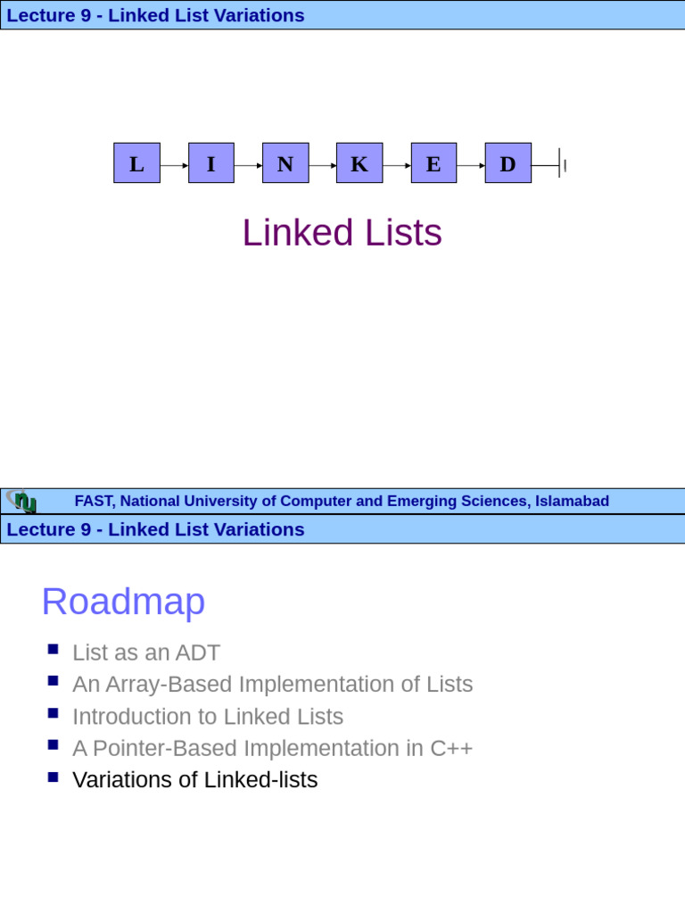 DS Lecture 08 - Linked List Variations | PDF | Data | Information Retrieval