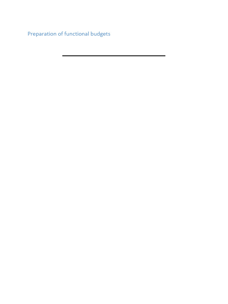 Functional Budget Preparation Guide | PDF