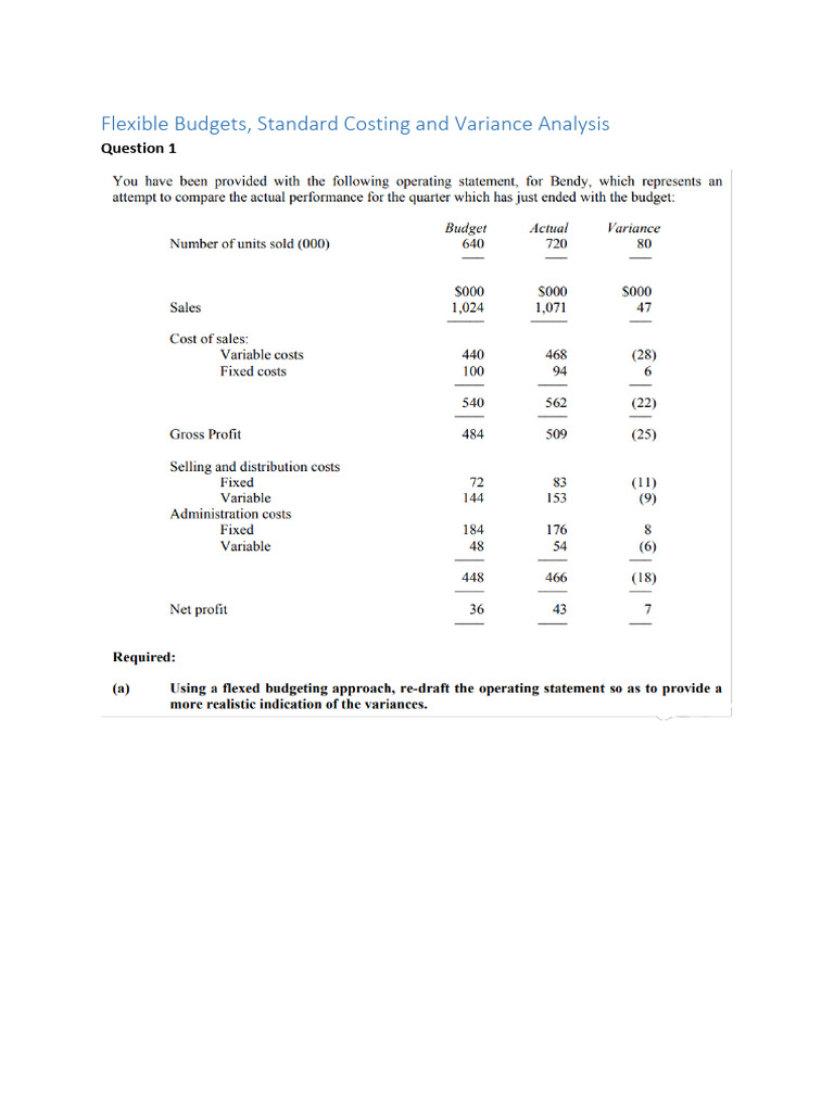Flexible Budgets and Variance Analysis | PDF | Computers