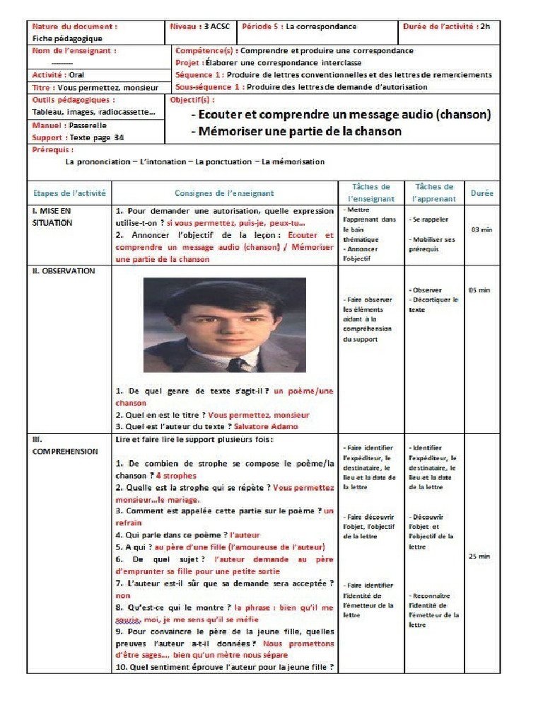 Fiche Pdg. 3eme Et 2eme Ac - 123321 | PDF