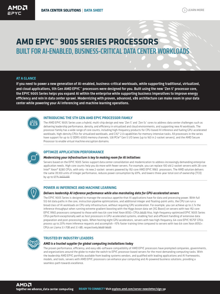Amd Epyc 9005 Series Processor Datasheet | PDF | Central Processing Unit | X86 Architecture