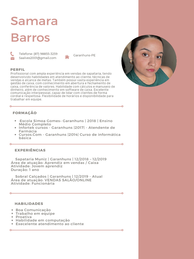 Experiência em Vendas e Atendimento em Garanhuns | PDF