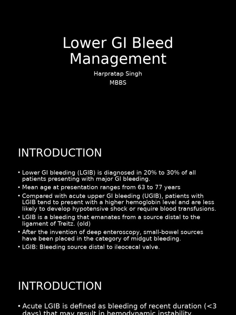 Lower GI Bleed Management | PDF | Medical Specialties | Gastroenterology