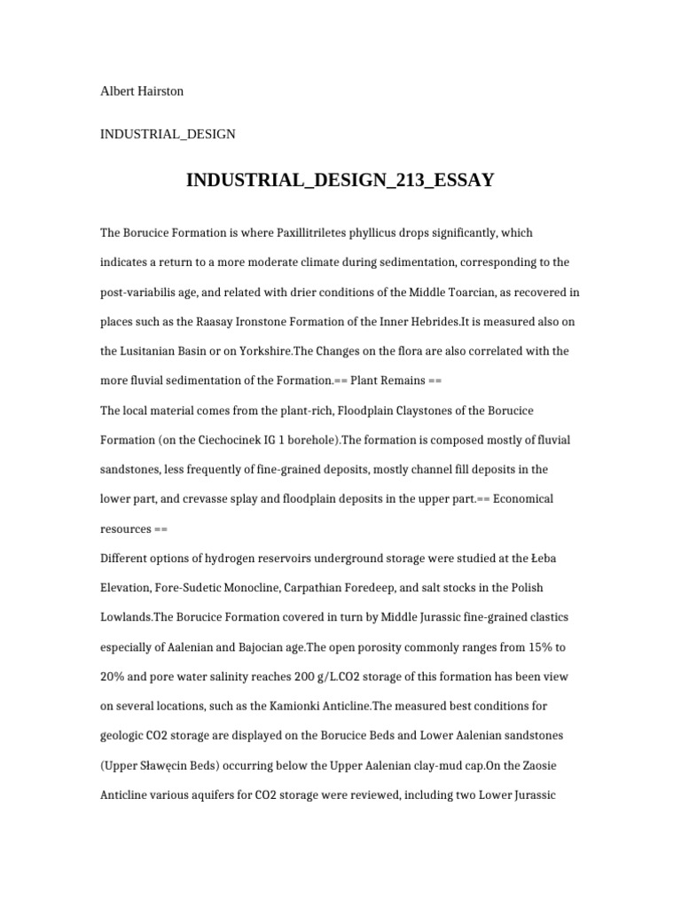 Industrial Design 213 Essay | PDF | Earth Sciences | Geology