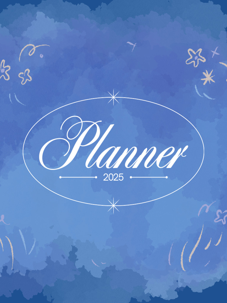 White Blue Simple Illustrative Cover Planner | PDF