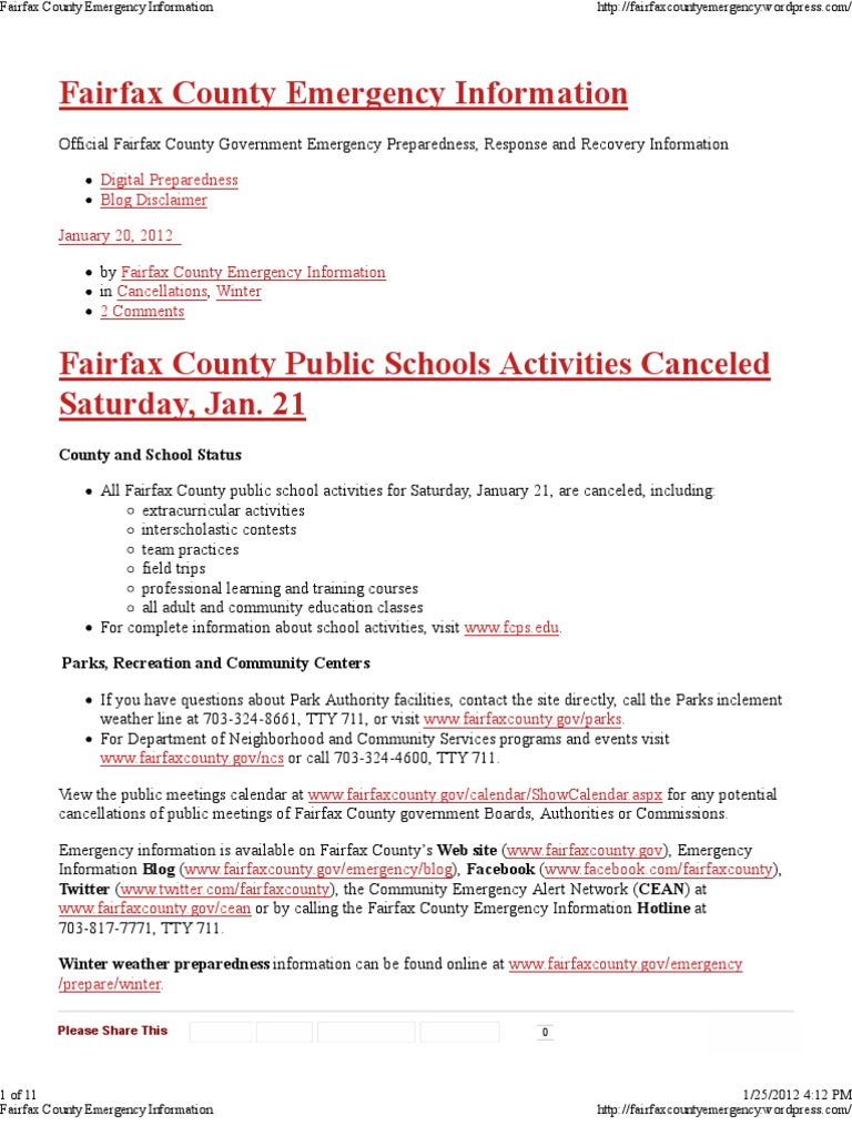 Fairfax County Emergency Information | PDF | Flood | Rain