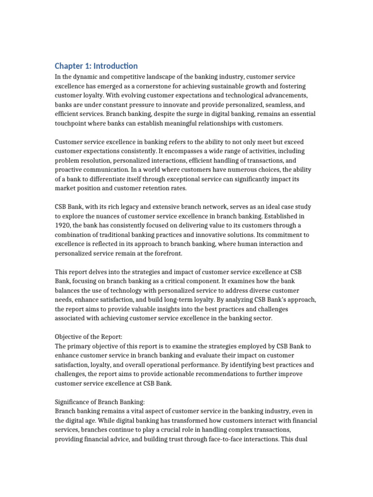 CSB Bank Introduction Expanded | PDF | Customer Experience | Employee ...