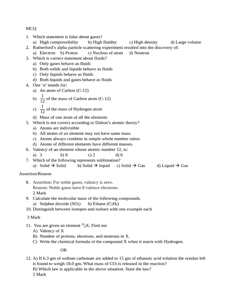 Class 9 Annual Chemistry | PDF | Atoms | Chemical Elements