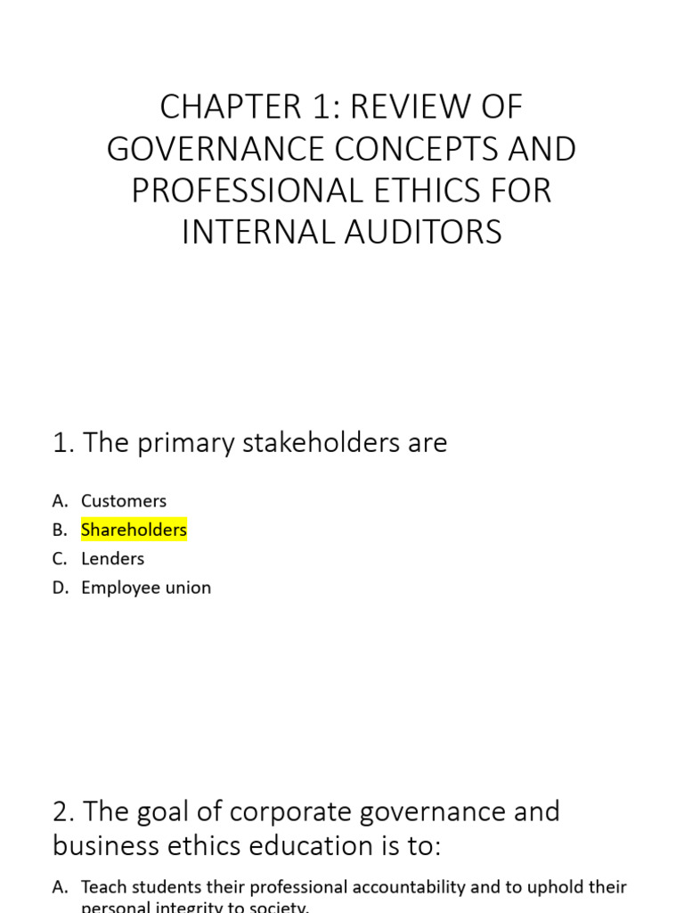 OA-QUIZ-1-ANSWERS | PDF | Corporate Governance | Governance