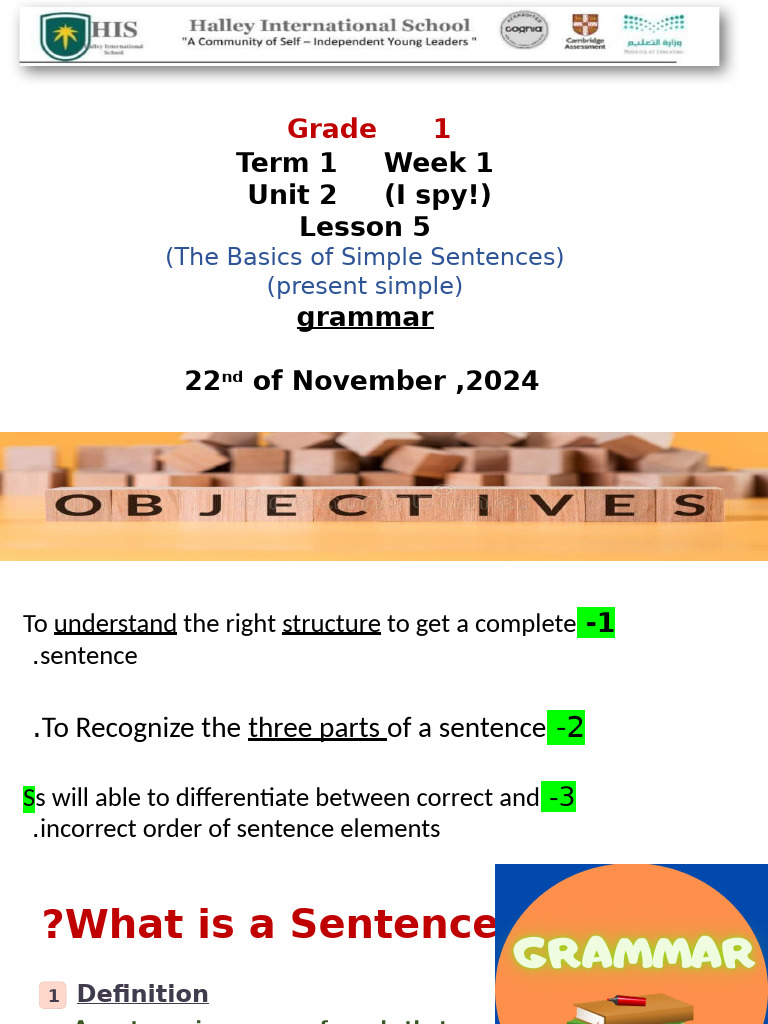 Simple-Sentences - Present Simple, G1 W1 U2 L5 | PDF | Verb | Subject (Grammar)