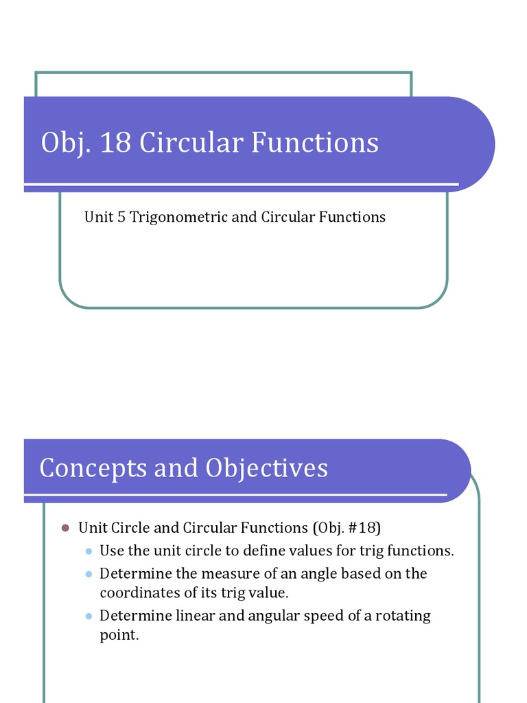 Obj. 18 Circular Functions (Presentation) | Download Free PDF ...