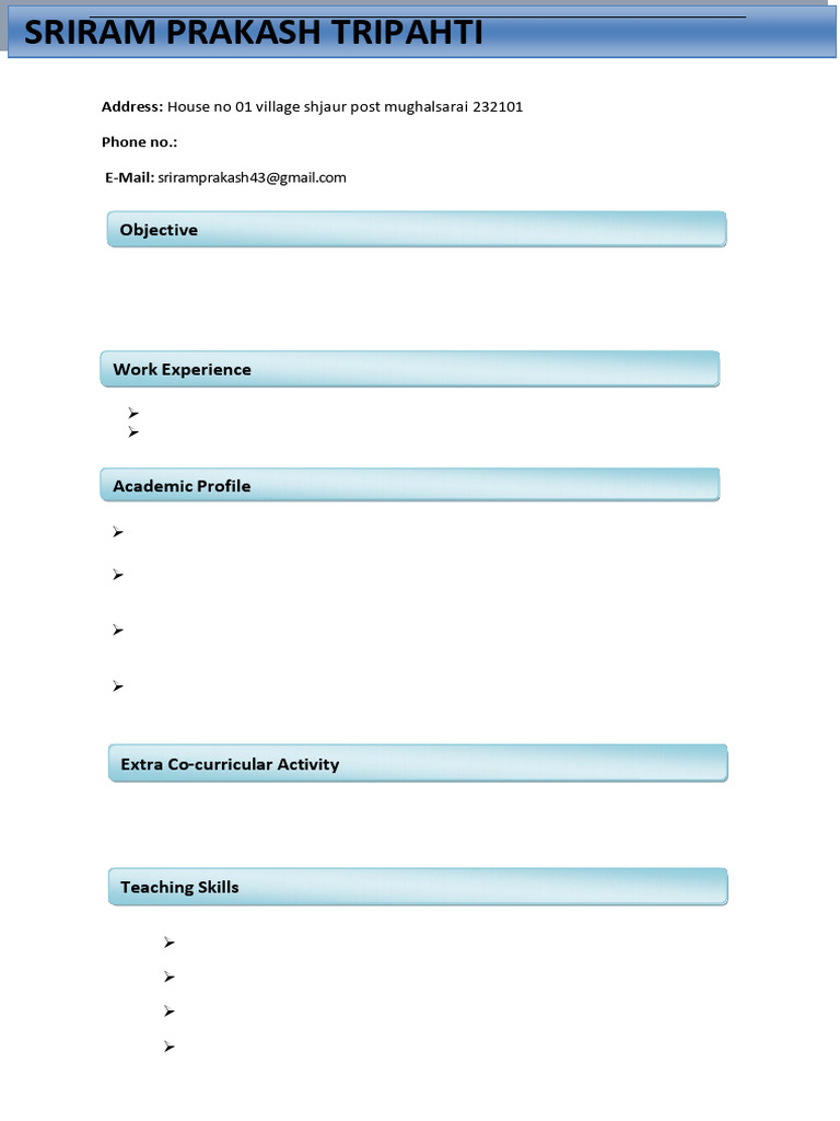 Sriram Tripathi CV | PDF | Wellness
