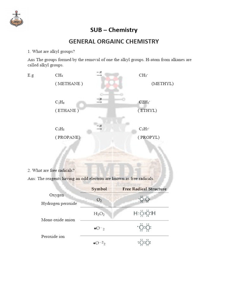 General Orgainc Chemistry | PDF | Methyl Group | Organic Chemistry