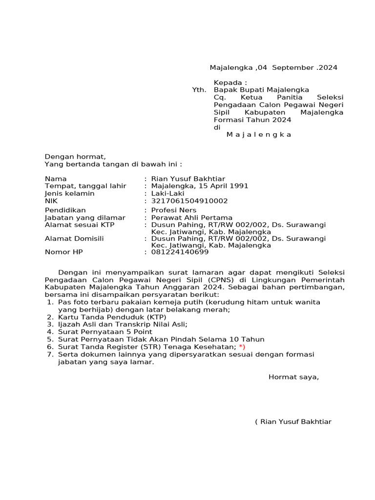 Contoh Format Surat | PDF