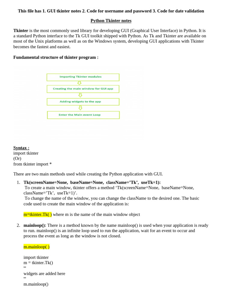 Python Tkinter GUI Guide | PDF | Graphical User Interfaces | Window (Computing)