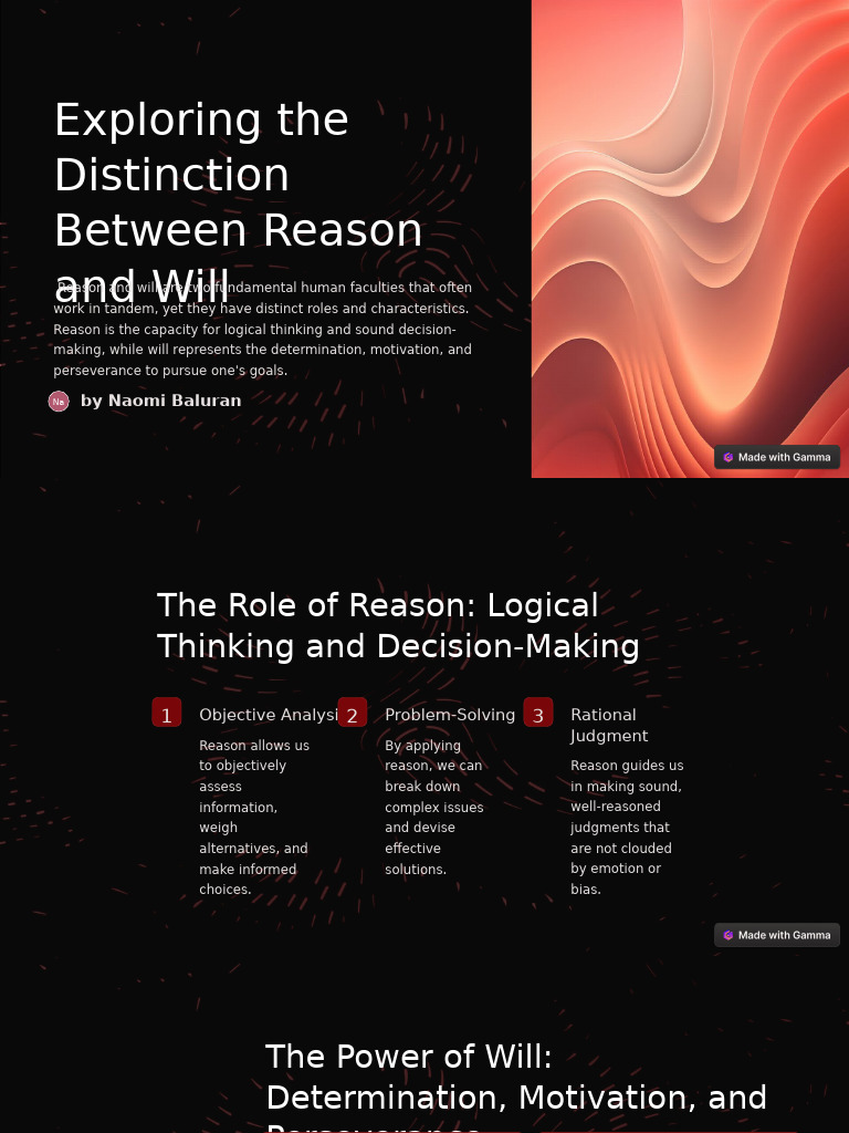 Lesson 12 Exploring The Distinction Between Reason and Will | PDF ...