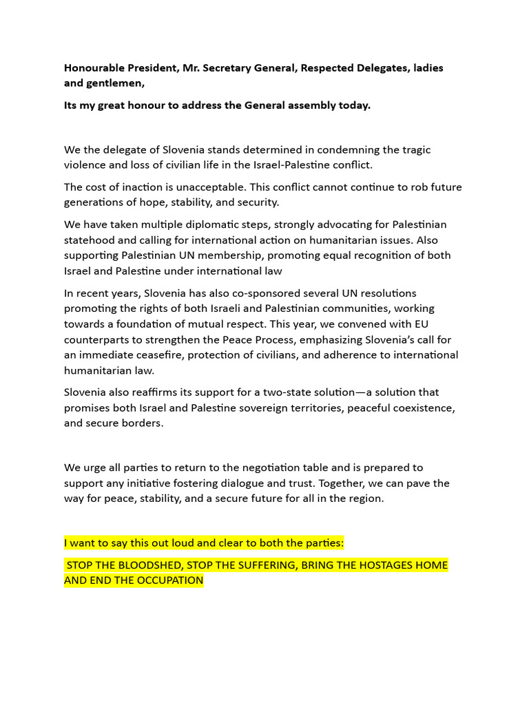 Unga Offical Speech | PDF