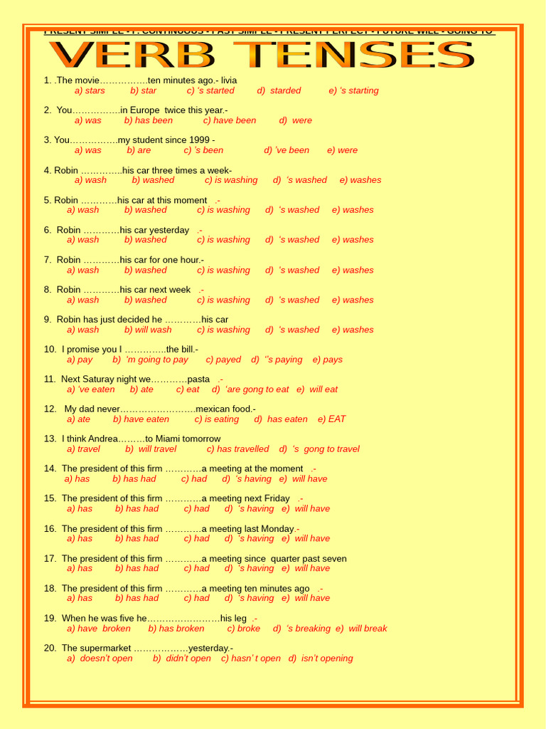 Verb Tenses Fun Activities Games - 8248 | PDF