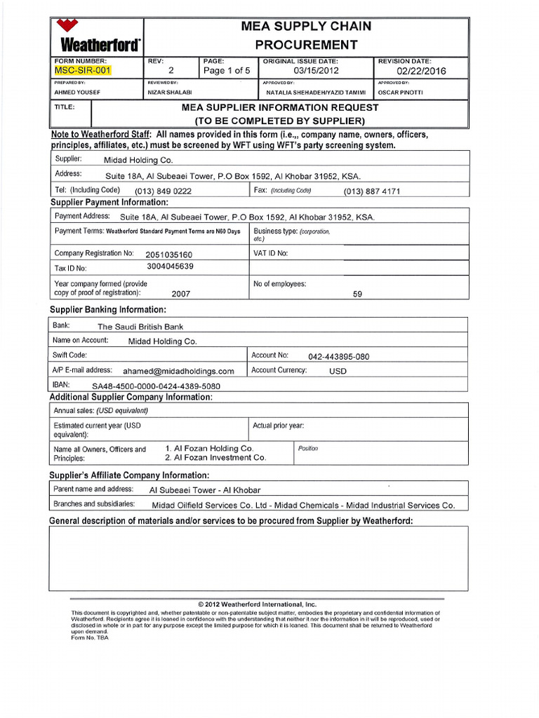 MEA Supply Chain | PDF